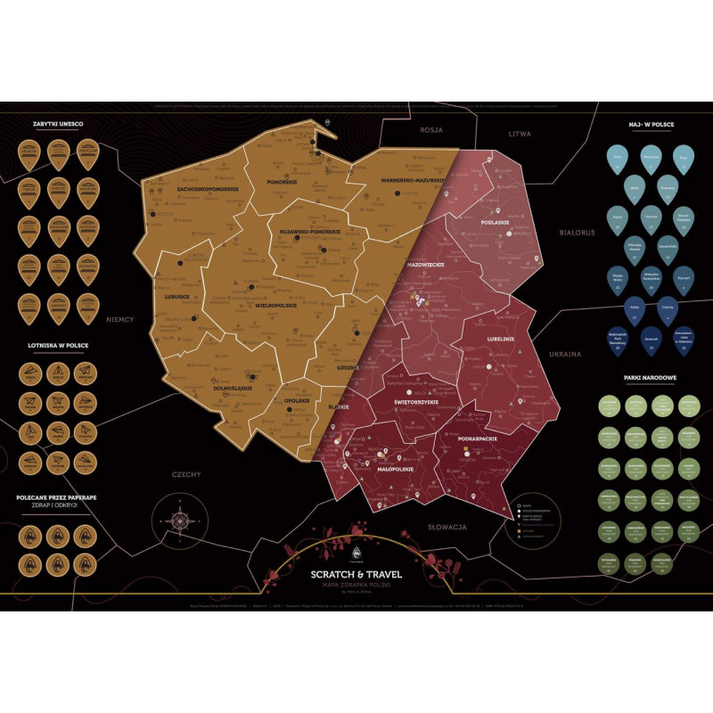 Mapa Zdrapka POLSKA